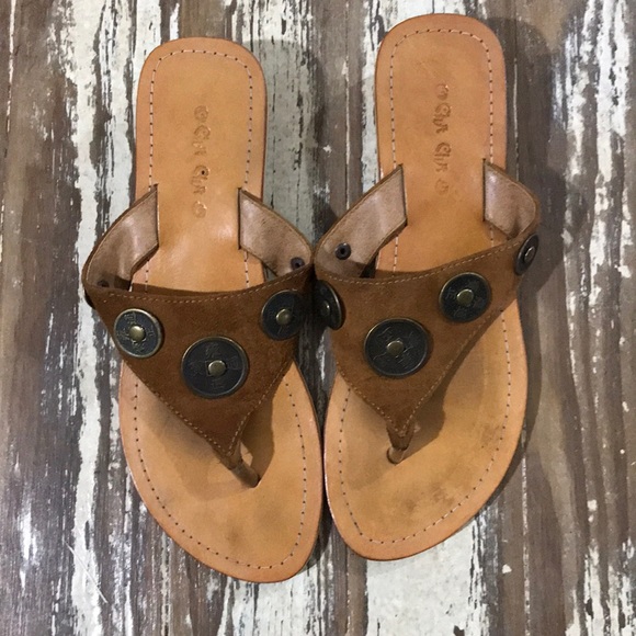cha cha | Shoes | Cha Cha Brown Leather Thong Flipflop Style Sandal ...